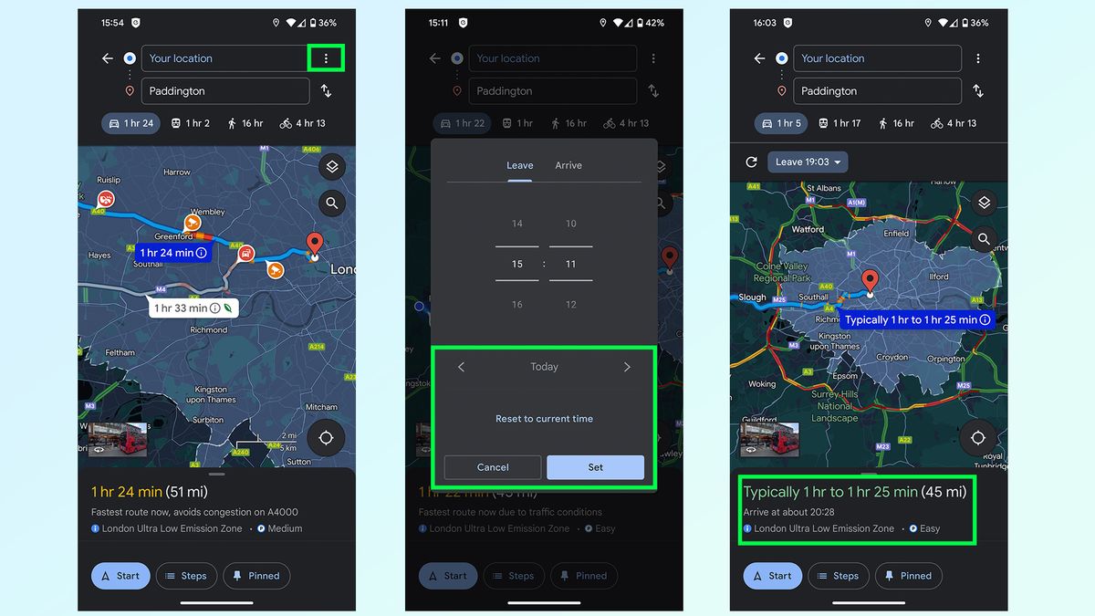 how to use Google Maps, Waze, and Apple Maps to find the best time to ...