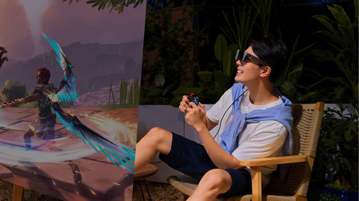 These smart glasses create a beautiful big screen in front of your face ...