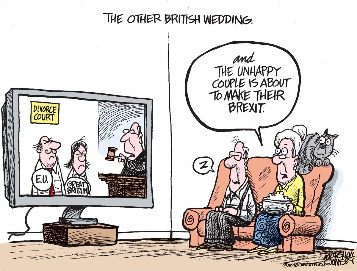 Political cartoon World Brexit royal wedding Great Britain European ... Political cartoon World Brexit royal wedding Great Britain European ...