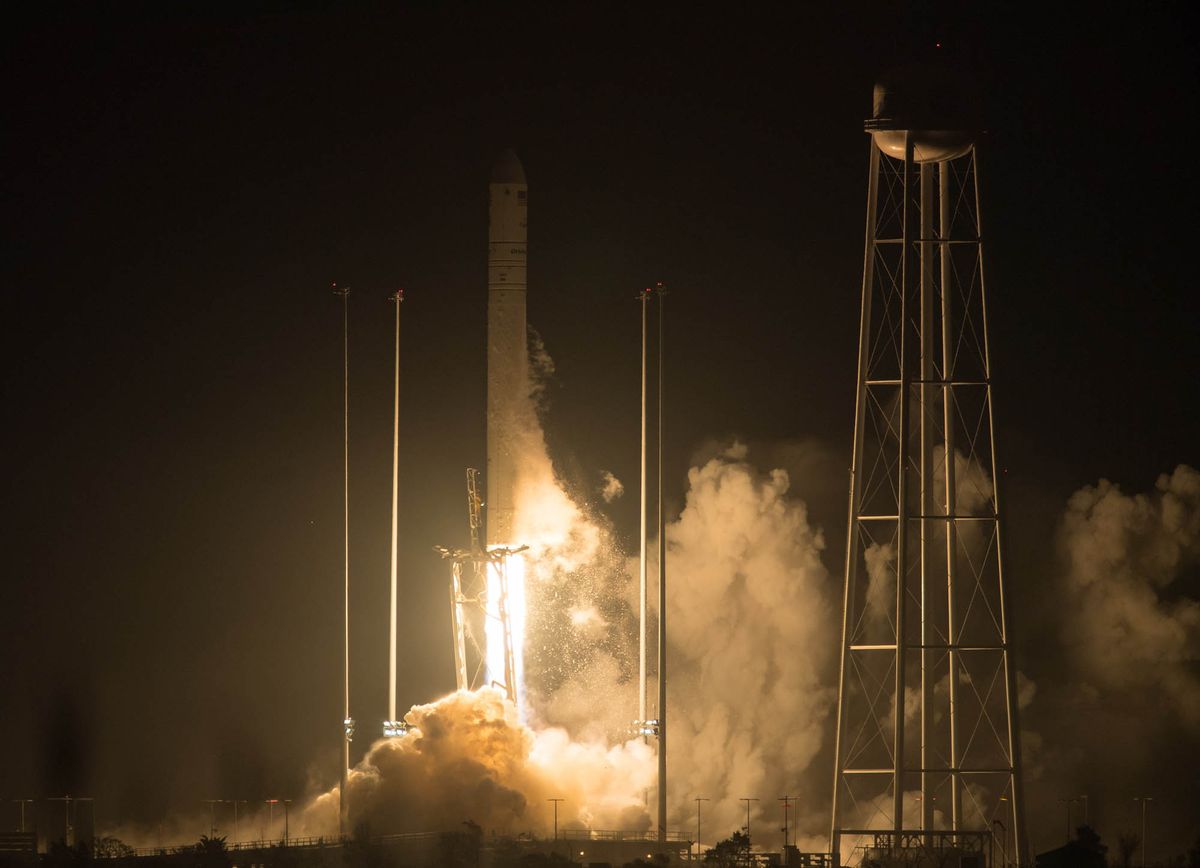 Antares Rocket Launches NASA Cargo to Space Station in Dazzling Predawn ...