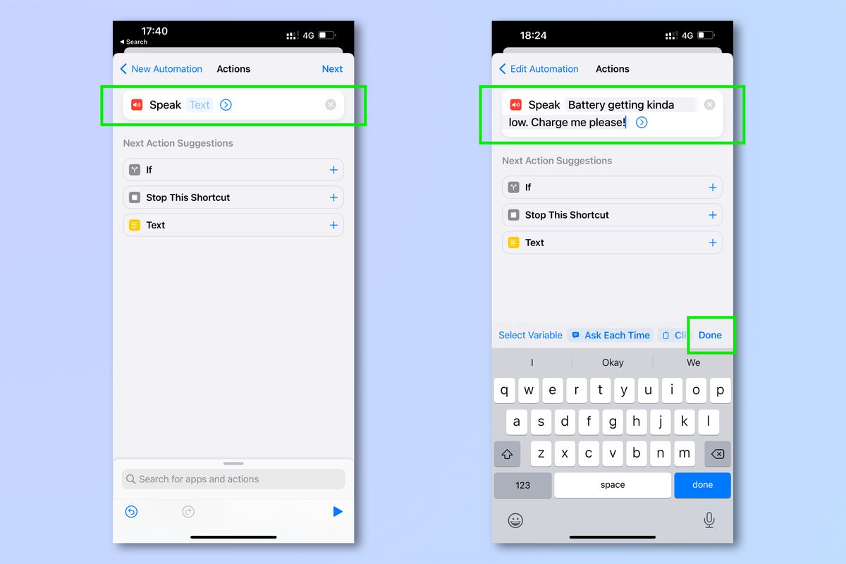 How to set up a battery status alert shortcut on iPhone | Tom's Guide