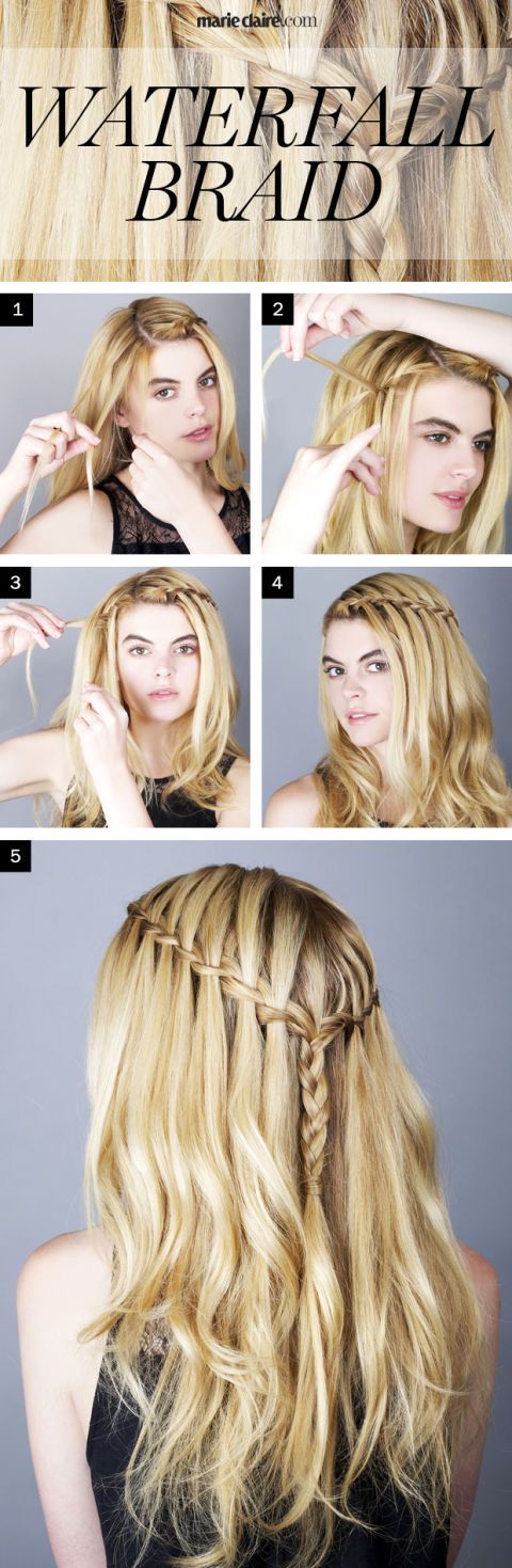 How To Do a Waterfall Braid - Easy Waterfall Braid Tutorial | Marie Claire