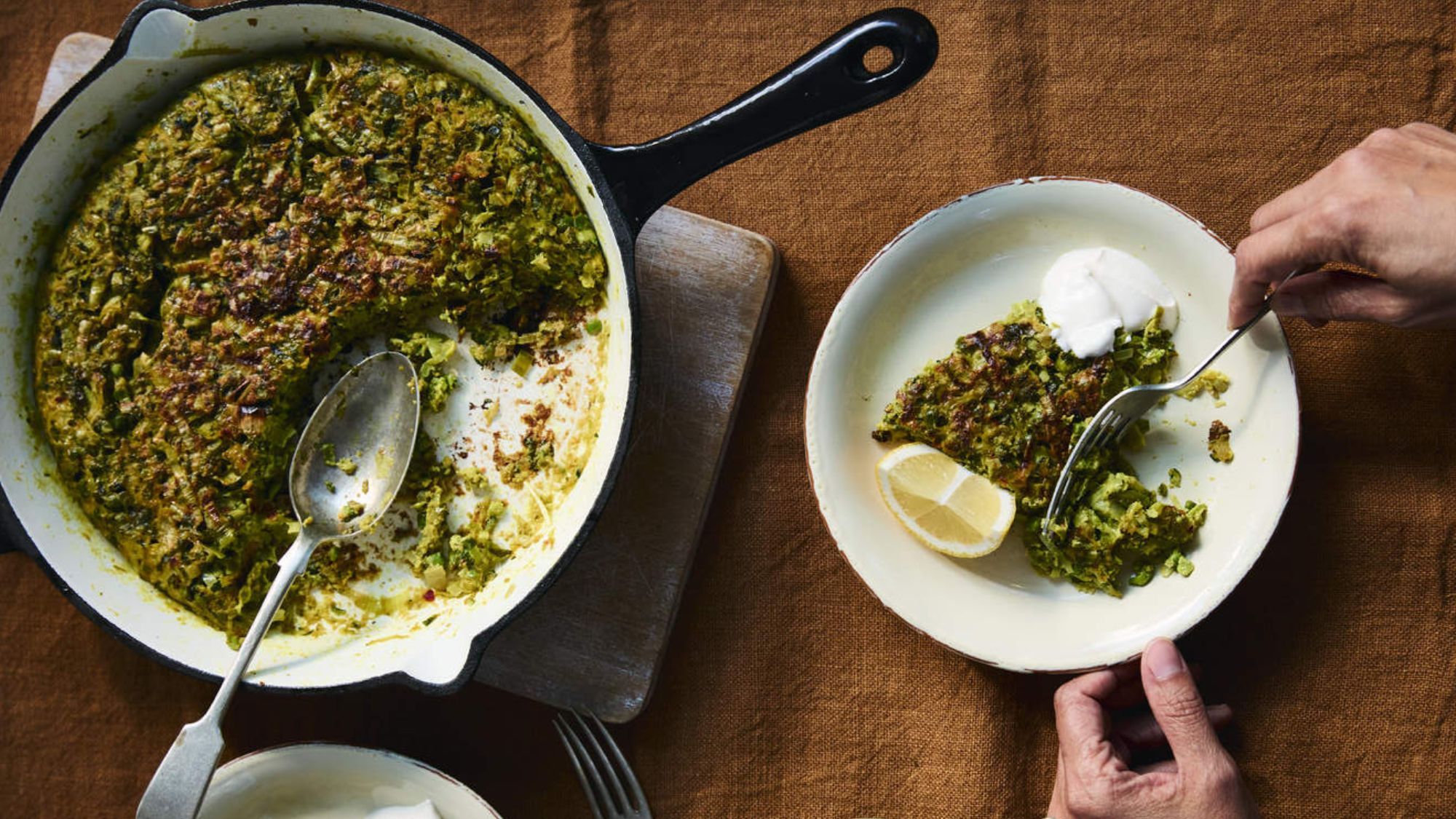 Courgette and leek ijeh (Arabic frittata) recipe | The Week