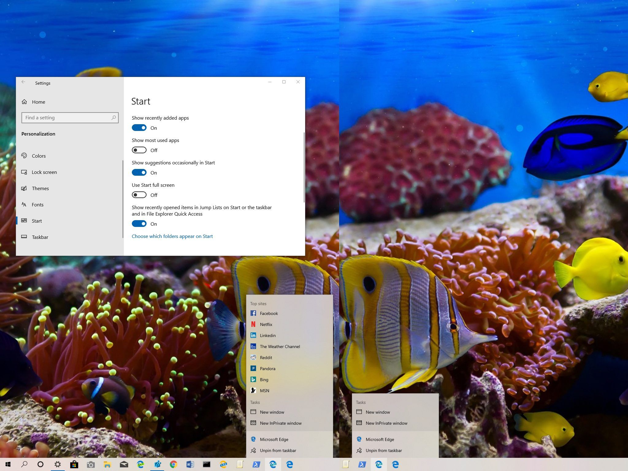 How to disable recent files and locations in Jump Lists on Windows 10 ...