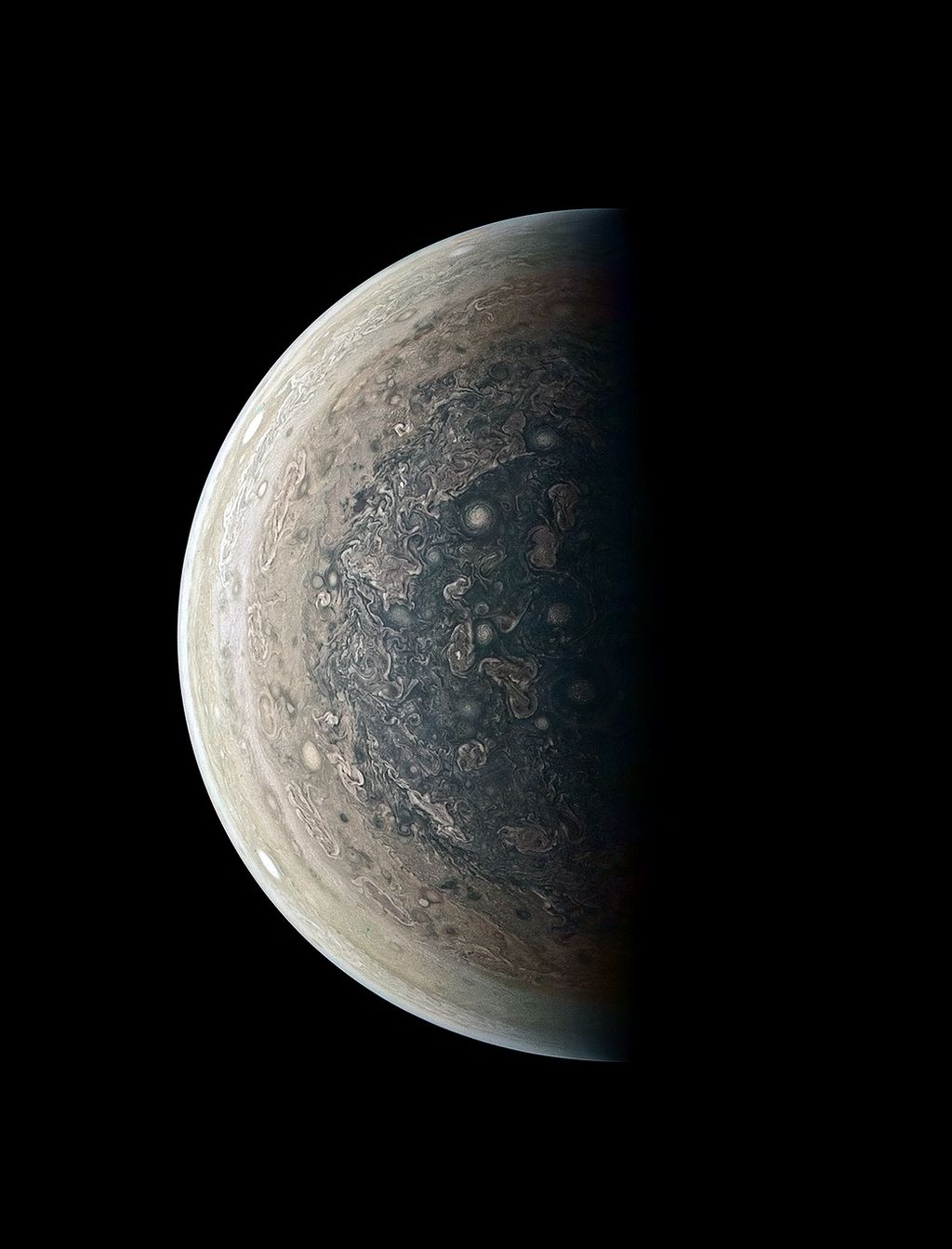 Jupiter's South Pole Swirls with Cyclones in Stunning NASA Photo | Space