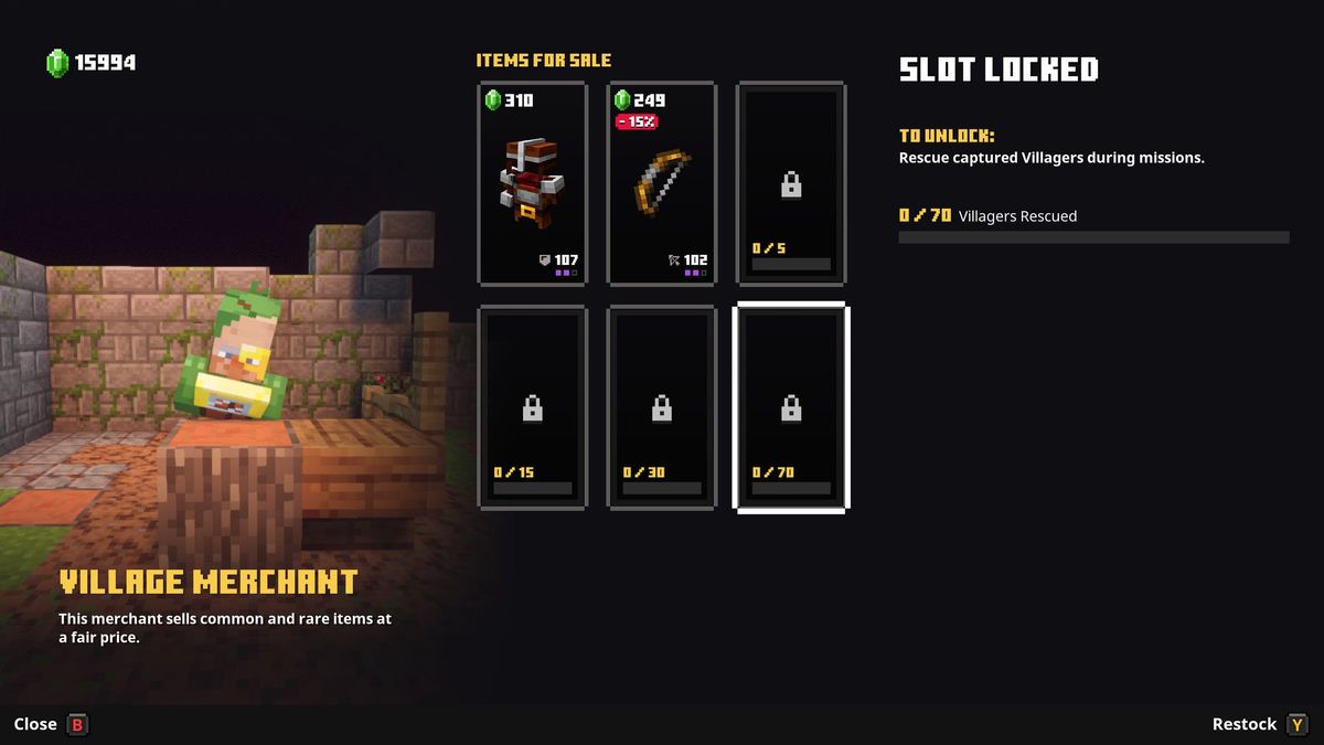 Minecraft Dungeons guide: How to use the new Village Merchant vendor ...