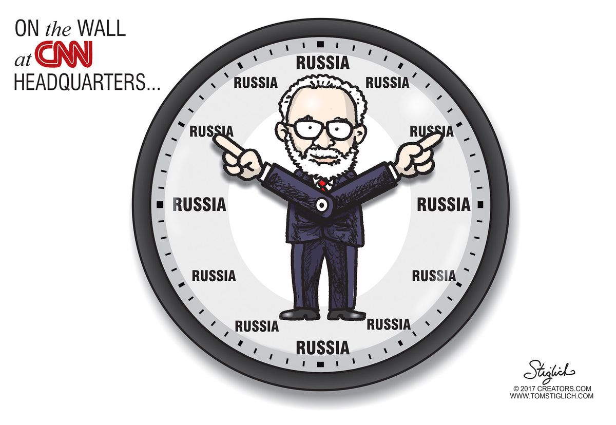 Political cartoon U.S. CNN Trump Russia investigation Wolf Blitzer ...