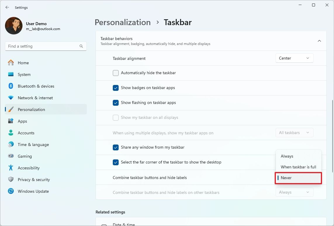 How to enable app labels in the Taskbar for Windows 11 | Windows Central
