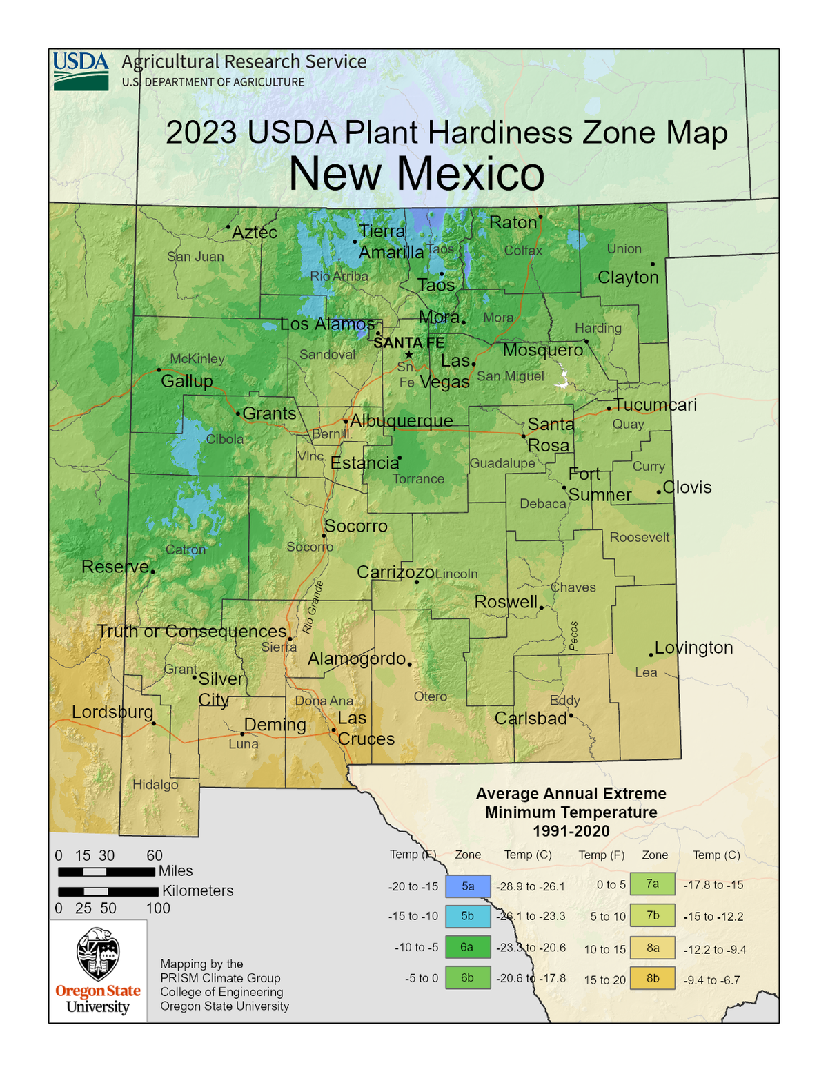 USDA Plant Hardiness Map For New Mexico | Gardening Know How