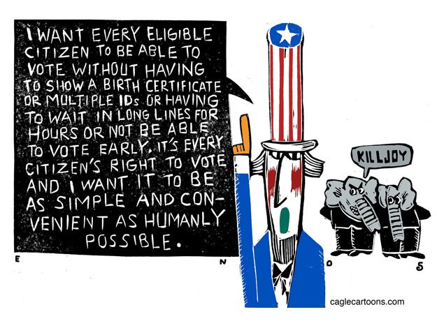 Political cartoon voting rights | The Week