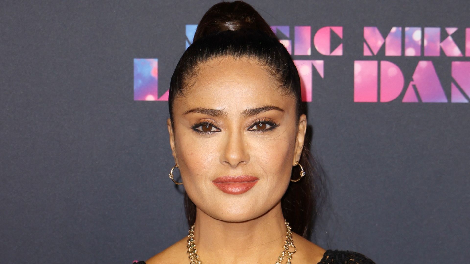 Salma Hayek's see-through fishnet dress stuns on red carpet | Woman & Home