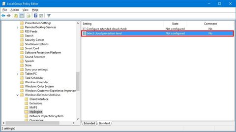 How to change Windows Defender Antivirus cloud-protection level on ...