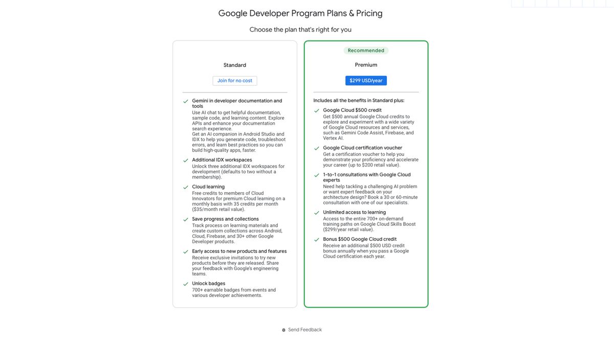 Google adds 'premium' tier to its Developer Program costing $299 per ...