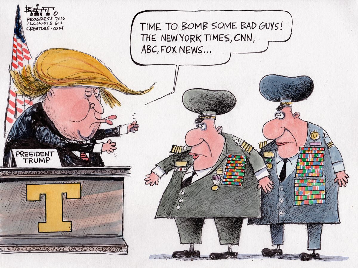 Political Cartoon U.S. trump Media 2016 | The Week