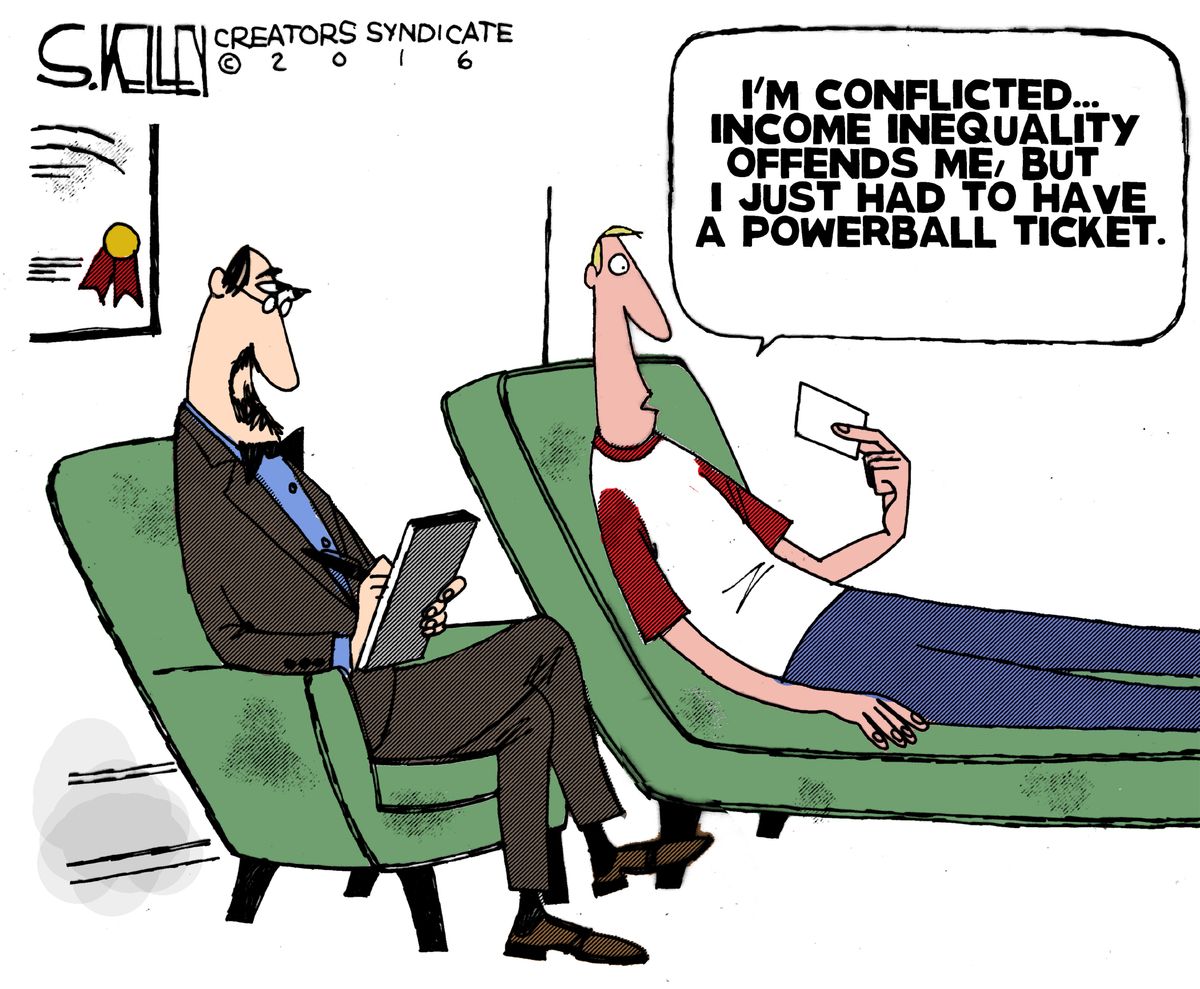Editorial cartoon U.S. Economic Inequality Powerball | The Week
