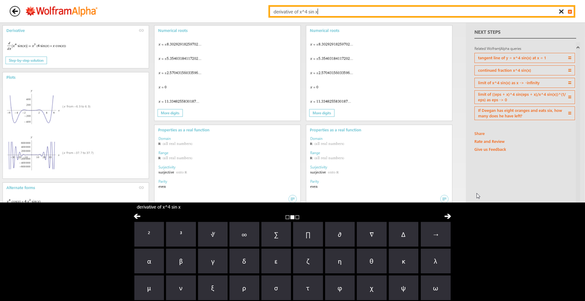WolframAlpha is a powerful app for math, science, and information ...