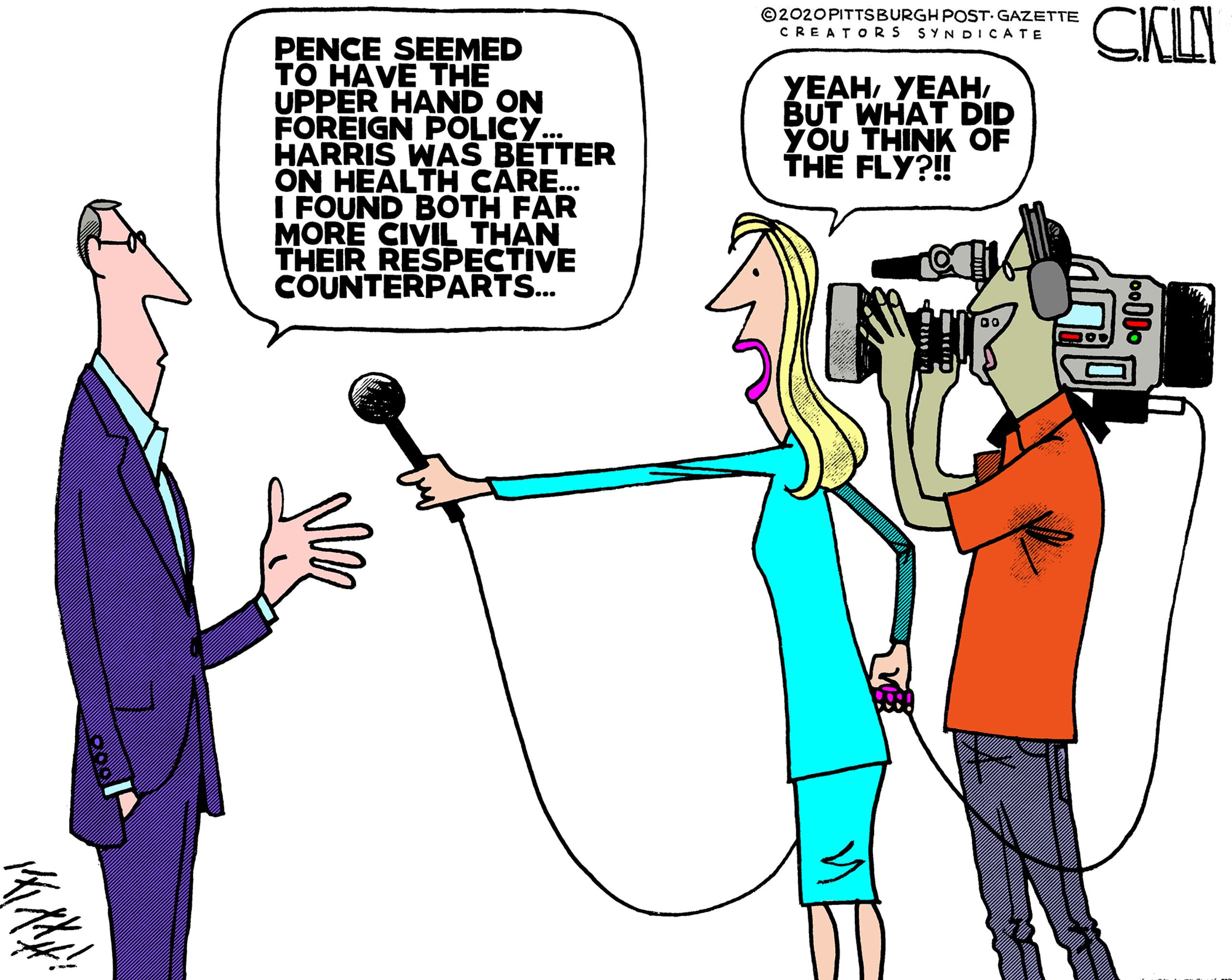 Political Cartoon U.S. Harris Pence debate fly | The Week