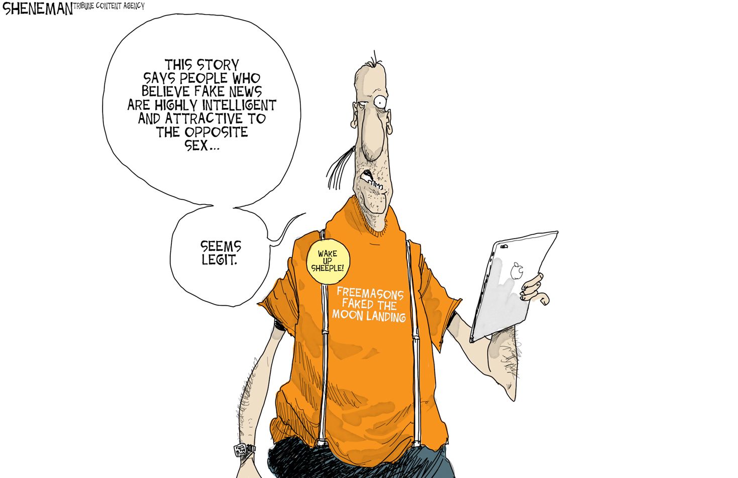 Political cartoon U.S. fake news dangers | The Week