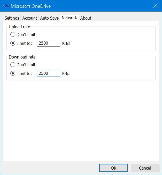 How to limit the sync speed rates on the desktop version of OneDrive ...