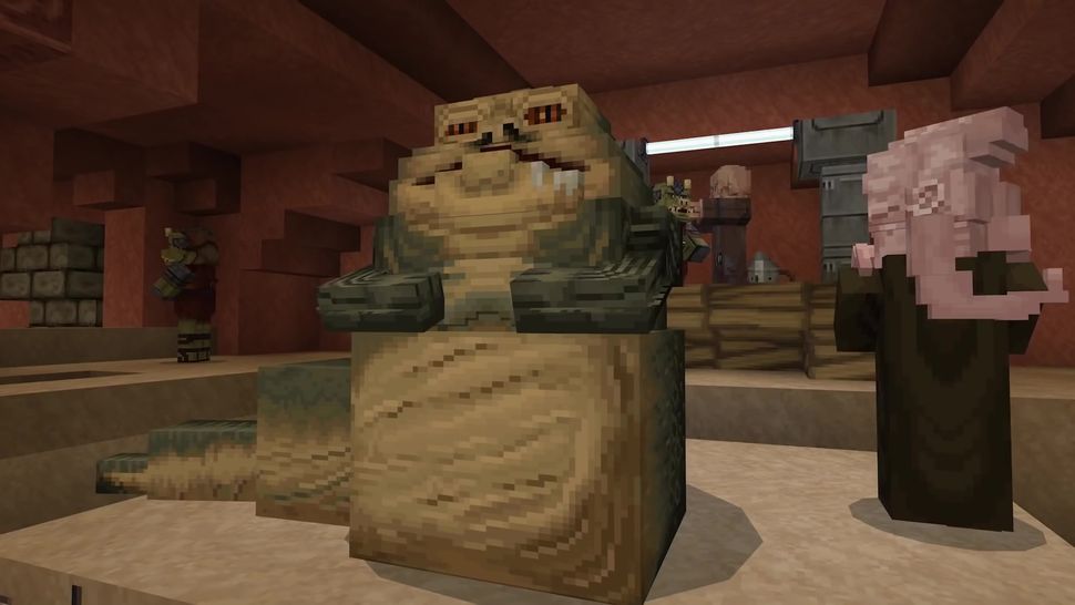 Minecraft Star Wars DLC features voxel version of Baby Yoda and Jabba the Hutt | PC Gamer