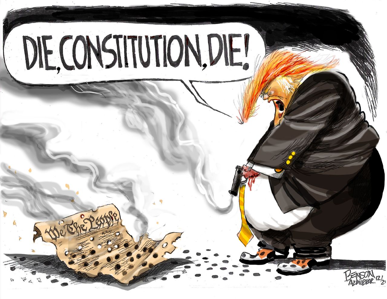 7 scathing cartoons about Trump's call to suspend the Constitution ...