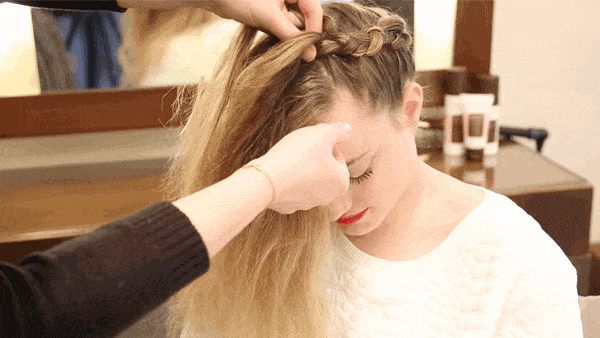 How I Got Drew Barrymore's Messy Crown Braid, in GIFs | Marie Claire