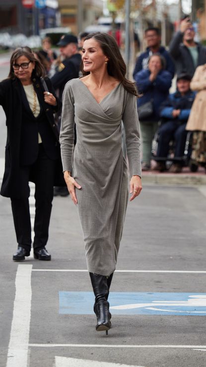 We love Queen Letizia's high leather boots and wrap dress | Woman & Home