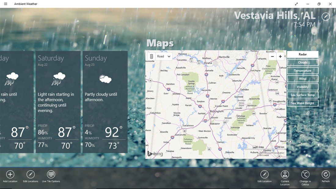 Ambient Weather, re-visiting the simple weather app in the Windows 10 ...