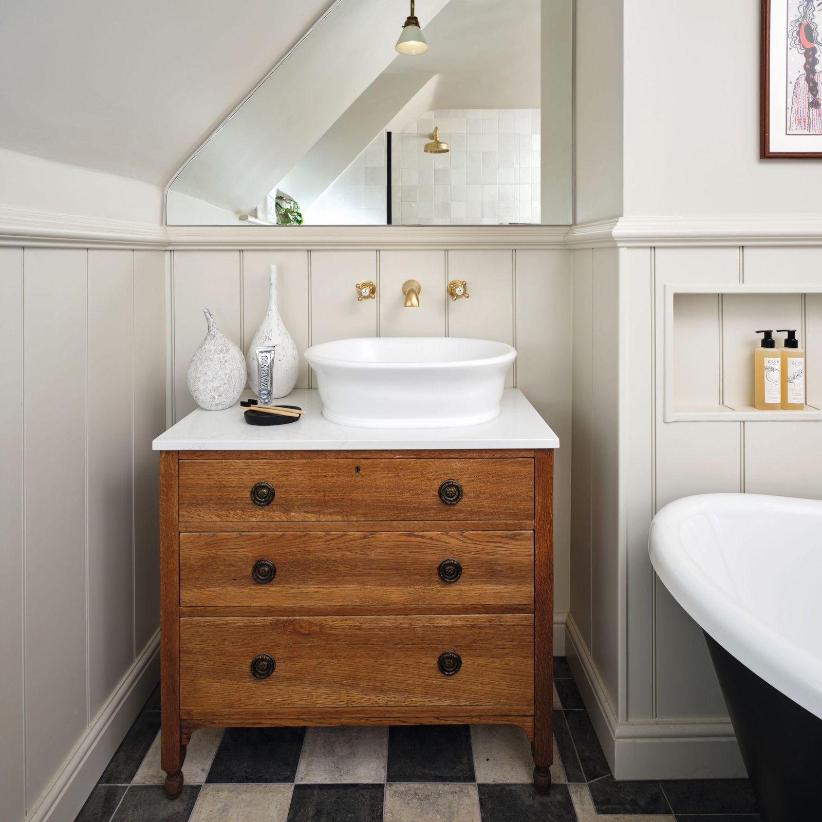 This awkward room was turned into a luxurious family bathroom | Ideal Home