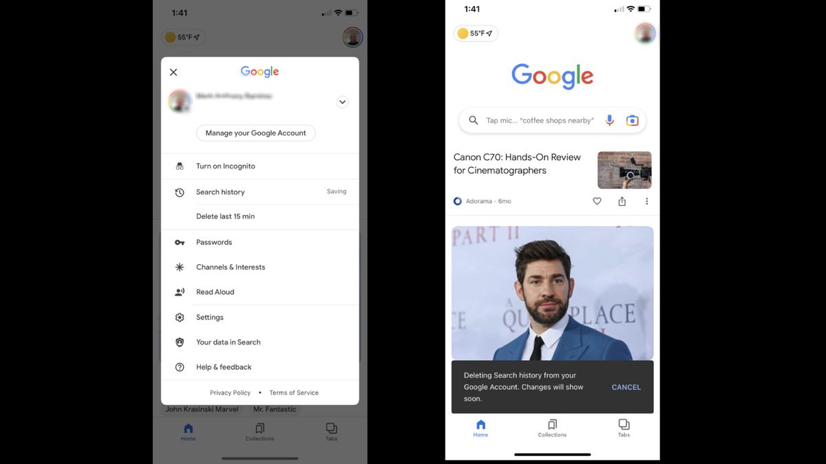 Clear the last 15 minutes of your Google Search history with just three ...