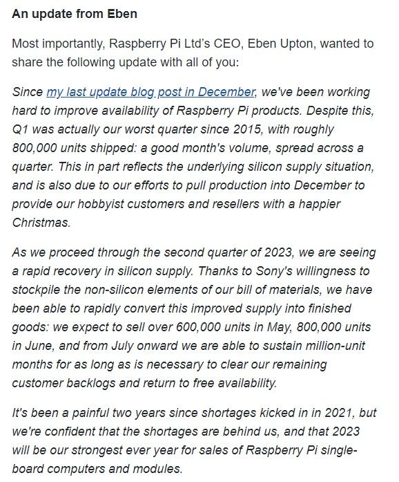 Raspberry Pi CEO: ‘Million-Unit Months’ Are Ahead | Tom's Hardware