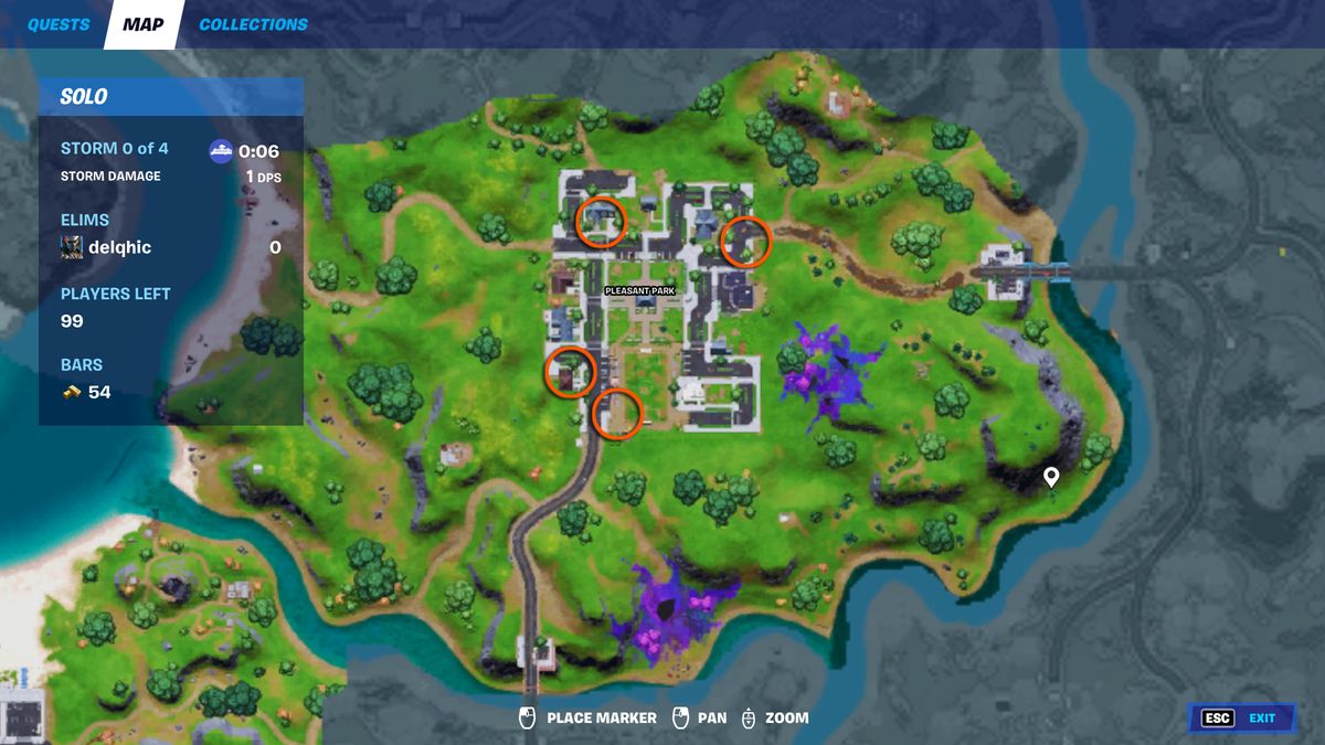 Where to place Fortnite welcome signs in Pleasant Park and Lazy Lake ...