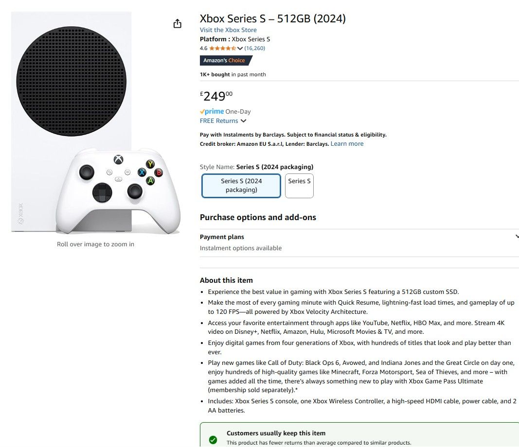 Amazon warns customers that this particular Xbox product is a "frequently returned item ...
