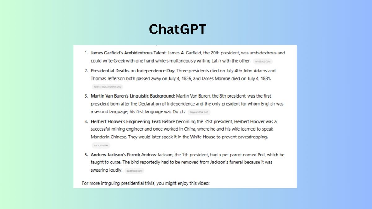 I asked ChatGPT, DeepSeek and other AI chatbots for 25 unusual facts ...
