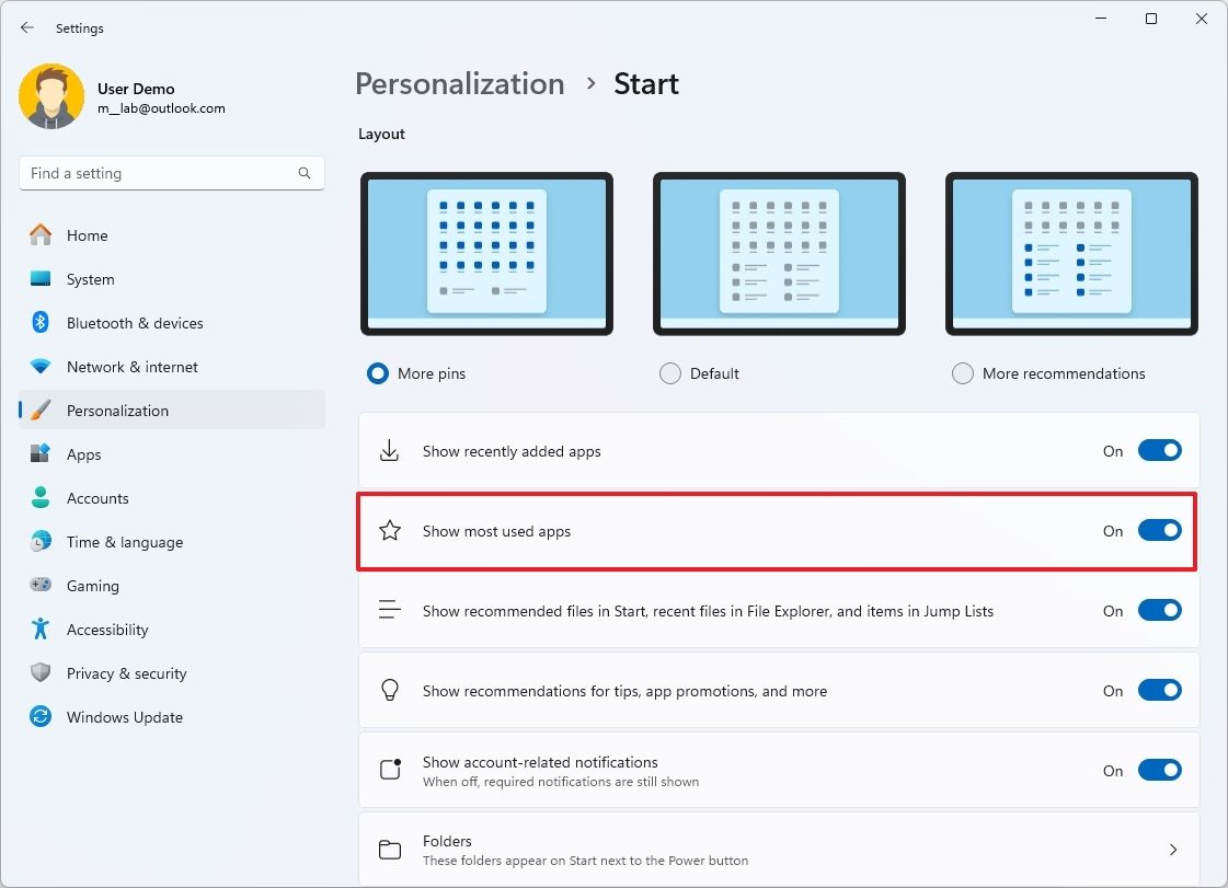 Manage Start menu settings on Windows 11 | Windows Central