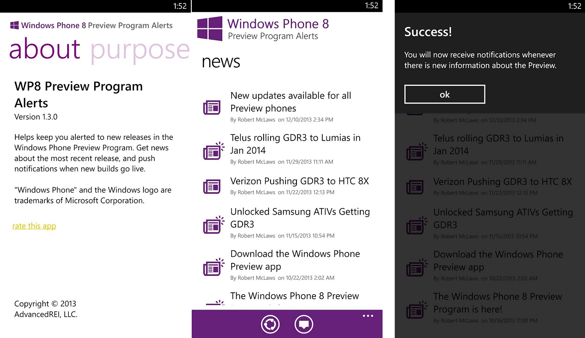 Stay up to date with the WP8 Preview Program Alerts app | Windows Central