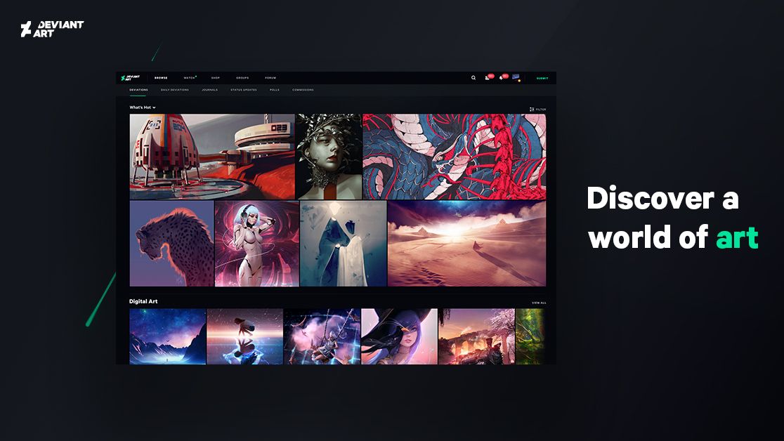 DeviantArt rolls out sleek new look | Creative Bloq