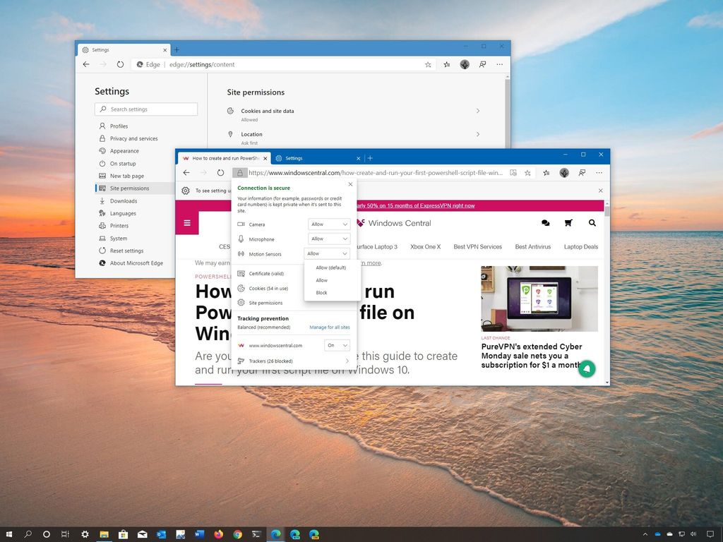 How to manage site permissions on the new Microsoft Edge | Windows Central How to manage site permissions on the new Microsoft Edge | Windows Central