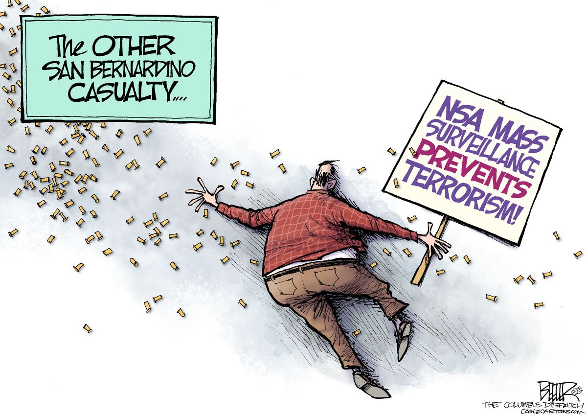 Editorial cartoon U.S. San Bernardino Shooting NSA Surveillance | The Week