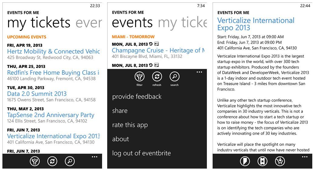 Events for Me, an Eventbrite client app for Windows Phone | Windows Central