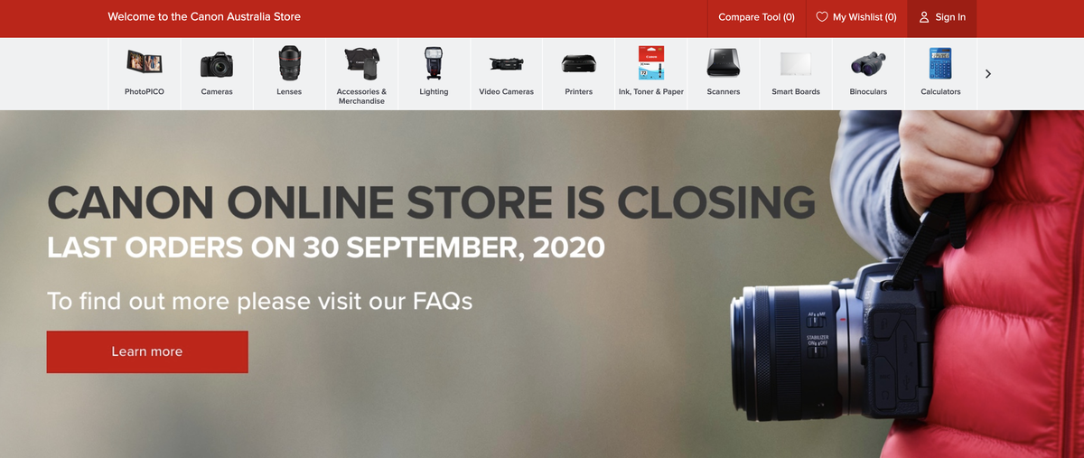 Canon Australia to close its online storefront on September 30 ...