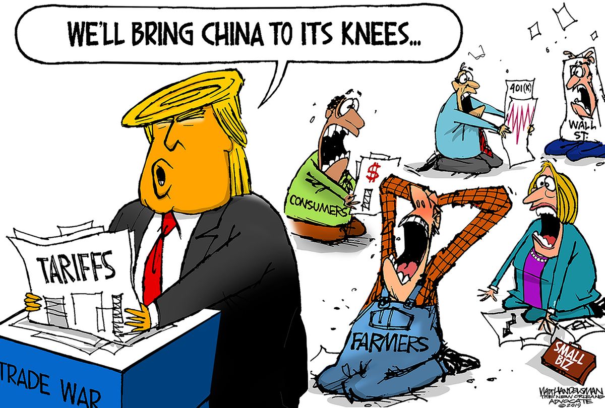 Political Cartoon U.S. Trump trade war china farmers | The Week Political Cartoon U.S. Trump trade war china farmers | The Week
