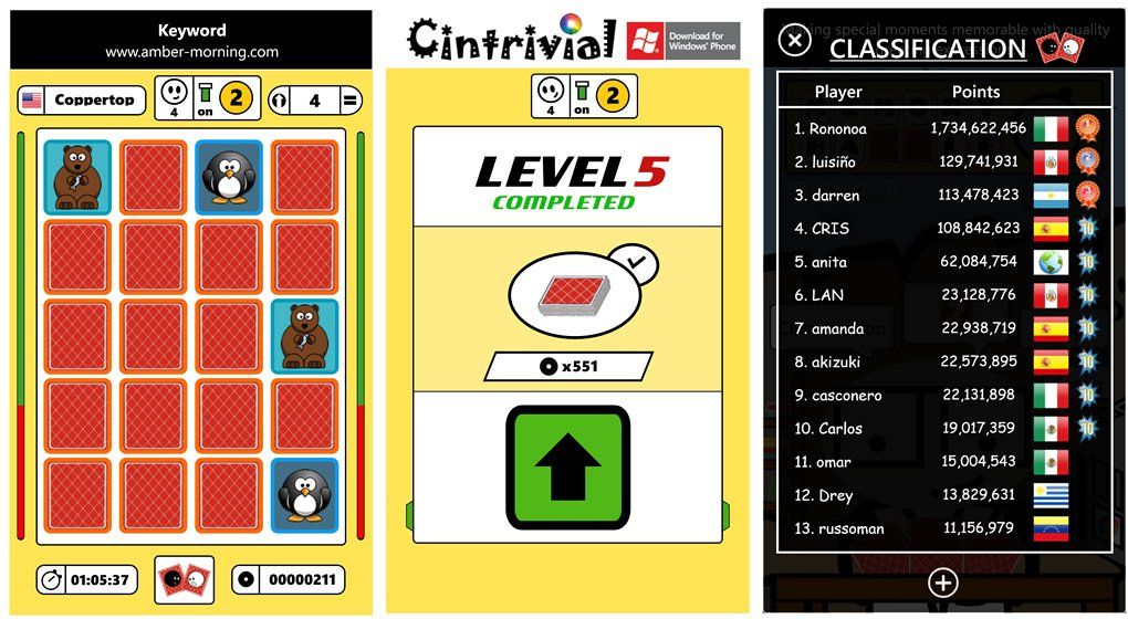 Find your match with the Windows Phone game Memory Battle Time ...