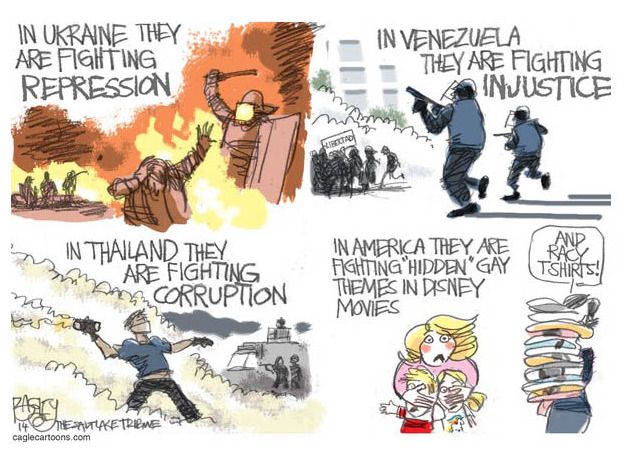 Editorial cartoon unrest protests Disney | The Week