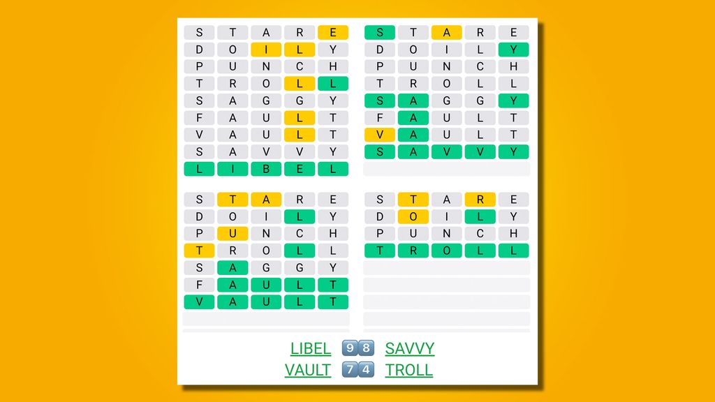 Quordle today - hints and answers for Wednesday, June 14 (game #506 ...
