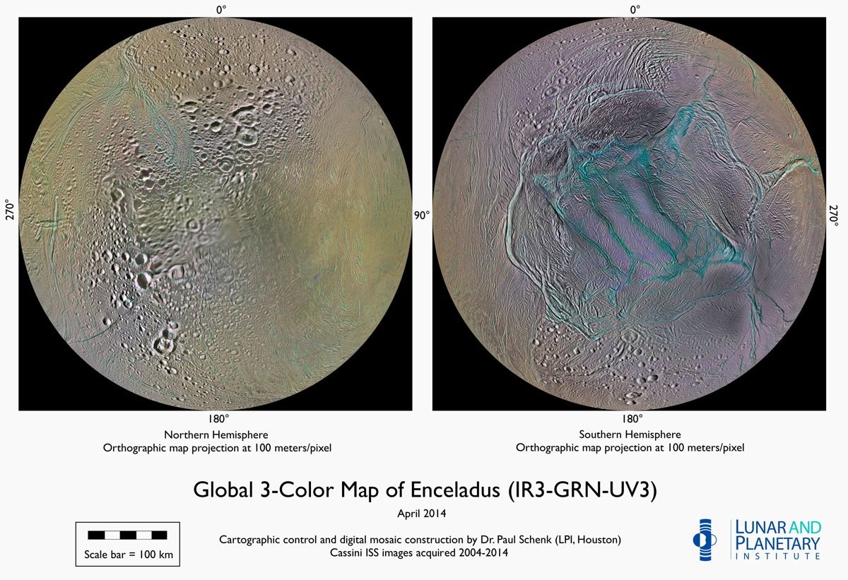 Photos: Spectacular Color Maps of Saturn's Moons by Cassini | Space