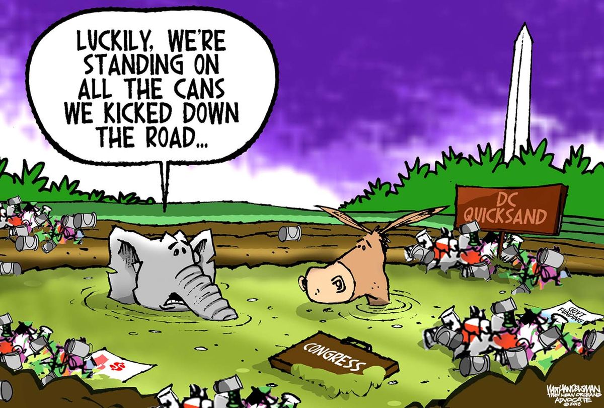 Political cartoon U.S. government shutdown blame partisanship Congress ...