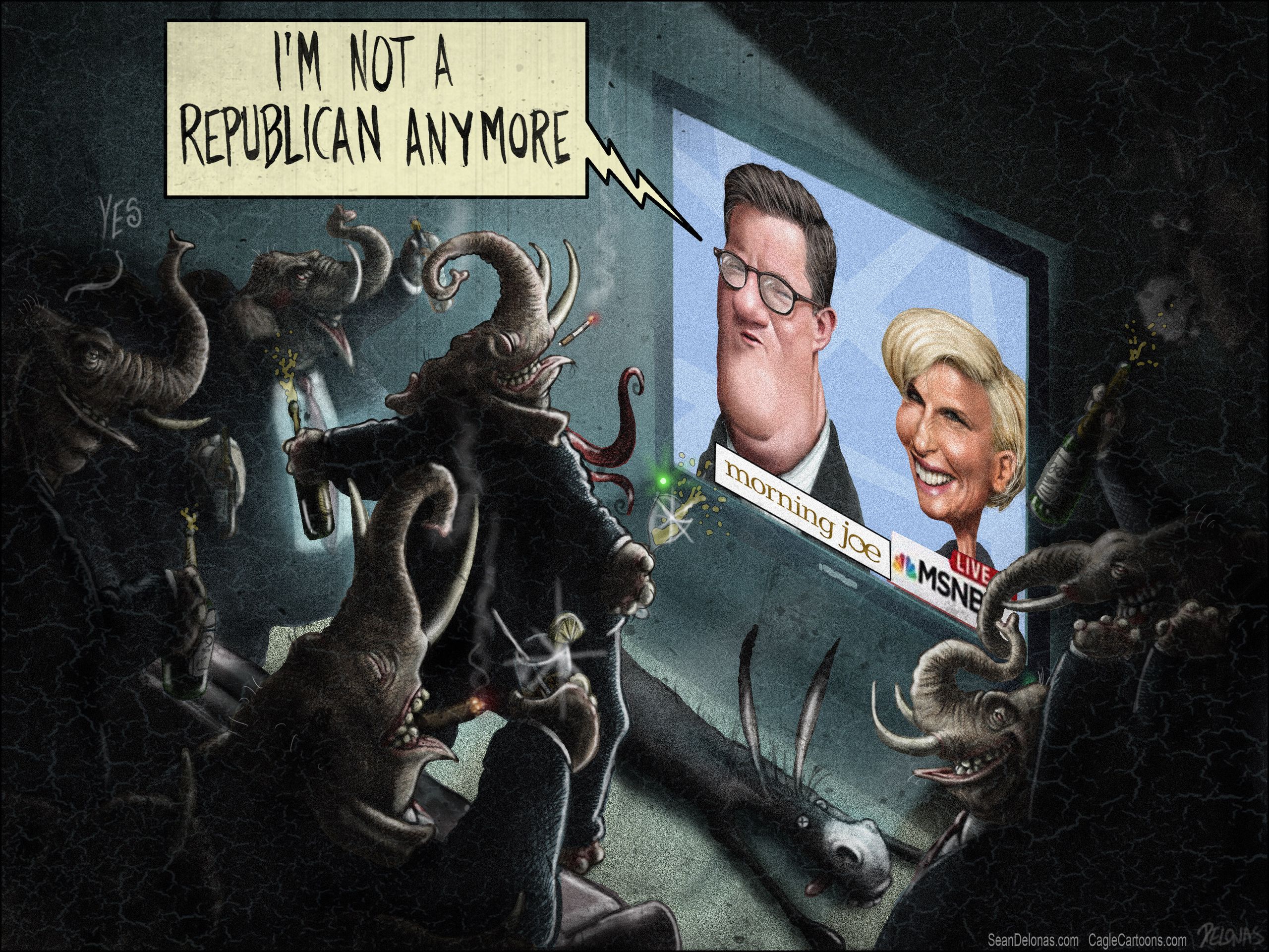 Political cartoon U.S. Scarborough Morning Joe Republican Independent ...