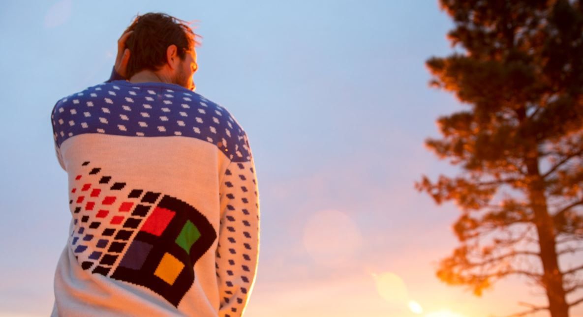 Oh no, I actually want this ugly Windows 95 sweater | PC Gamer