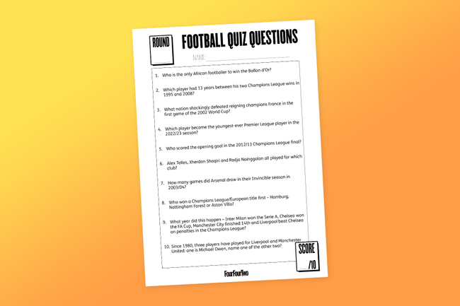 Pub quiz football questions: FREE packs to download | FourFourTwo